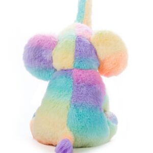 The Petting Zoo Elephant Stuffed Animal Plushie, Ombrez Zoo Animals, Rainbow Elephant Plush Toy 12 inches