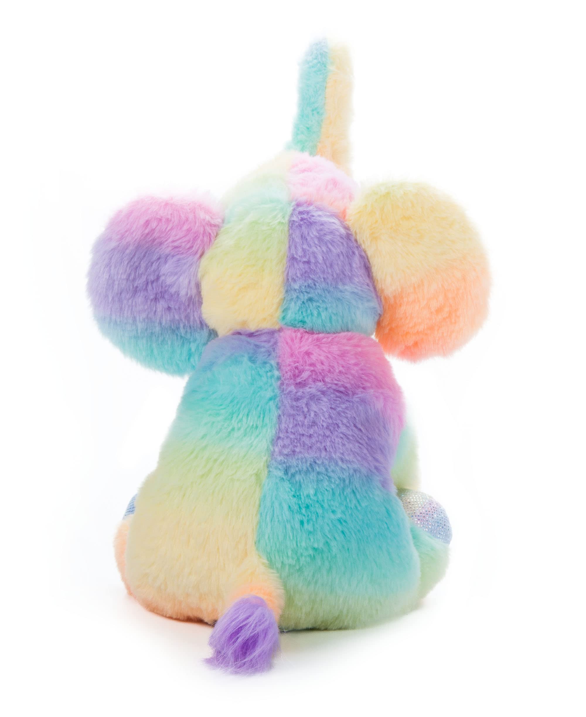 The Petting Zoo Elephant Stuffed Animal Plushie, Ombrez Zoo Animals, Rainbow Elephant Plush Toy 12 inches