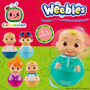 Cocomelon Weebles Figure Assortment, Chunky Moulded Figures, jj, moonbug, Preschool Imaginative Play, Brown