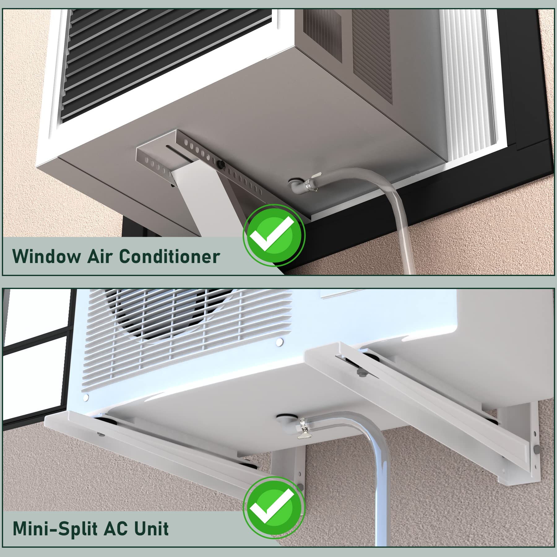 Flehomo Air Conditioner Drain Kit, 6 Feet PVC Clear Vinyl Tubing & Clamps & 3/5 Inch AC Drain Hose Connector Elbow Fitting with Rubber Ring for Mini Split Units and Window AC Unit