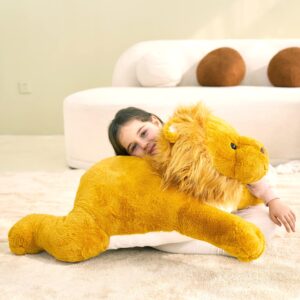 IKASA Large Lion Stuffed Animal Plush Toy,30" Giant Lion Cute Jumbo Soft Toys,Huge Big Size Plushy Fluffy Fat Oversized Plushie,Gifts for Kids Girls