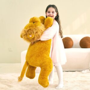 IKASA Large Lion Stuffed Animal Plush Toy,30" Giant Lion Cute Jumbo Soft Toys,Huge Big Size Plushy Fluffy Fat Oversized Plushie,Gifts for Kids Girls