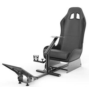 cirearoa racing wheel stand with seat gaming chair driving cockpit for all logitech g923 | g29 | g920 | thrustmaster | fanatec wheels | xbox one, ps4, pc platforms (black/grey)