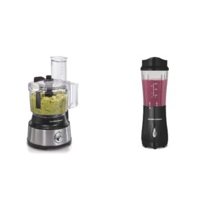 hamilton beach food processor & vegetable chopper + portable blender for shakes and smoothies