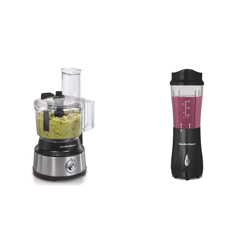 Hamilton Beach Food Processor & Vegetable Chopper + Portable Blender for Shakes and Smoothies