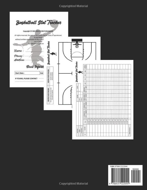 Basketball Stat Tracker Player Log Book: 120 Pages Basketball Game Stats Book - Basketball Stat Sheet Large Score Keeping Book & Stat Sheet with ... Coach, Players, Large Print 8.5 x 11 in