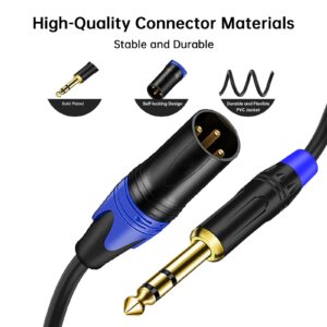 Seefeful 1/4 TRS to Dual Male XLR Cable, 1/4 Inch (6.35mm) TRS to XLR Dual Male Y-Splitter Breakout Lead Microphone Cord - 11.8 Inches