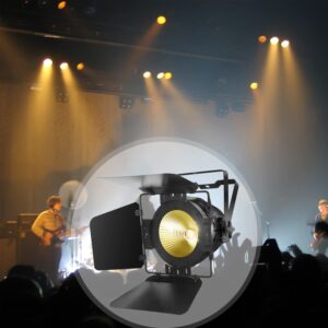 BETOPPER White Stage Par Lights w/Barndoor Professional 100W COB Spotlight Bright DJ Light Strobe Lighting for Church,Parties,Wedding,Therter,Live Events,Stage etc. (1)