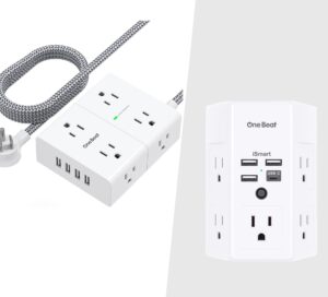 8 widely power strip with usb and 1800j surge protector outlet extender bundle