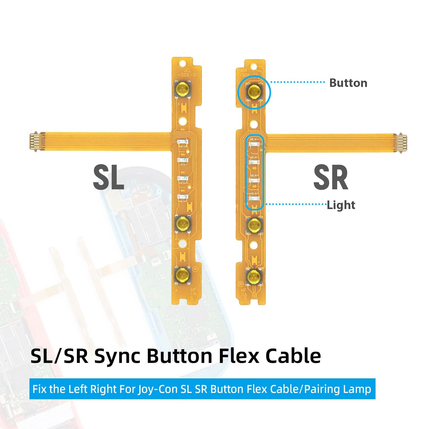 Wigearss SL SR Left Right Button Key Flex Cable Replacement with Y-Screwdriver & +-Screwdriver for NS Switch/Switch OLED Joy-Con Controller