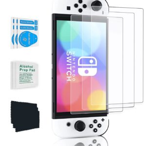 Mumba [3-Pack Screen Protector for Nintendo Switch Oled, 9H Tempered Glass Film with Smooth, HD Clear, Easy-Install, Scratch and Crack Resistant