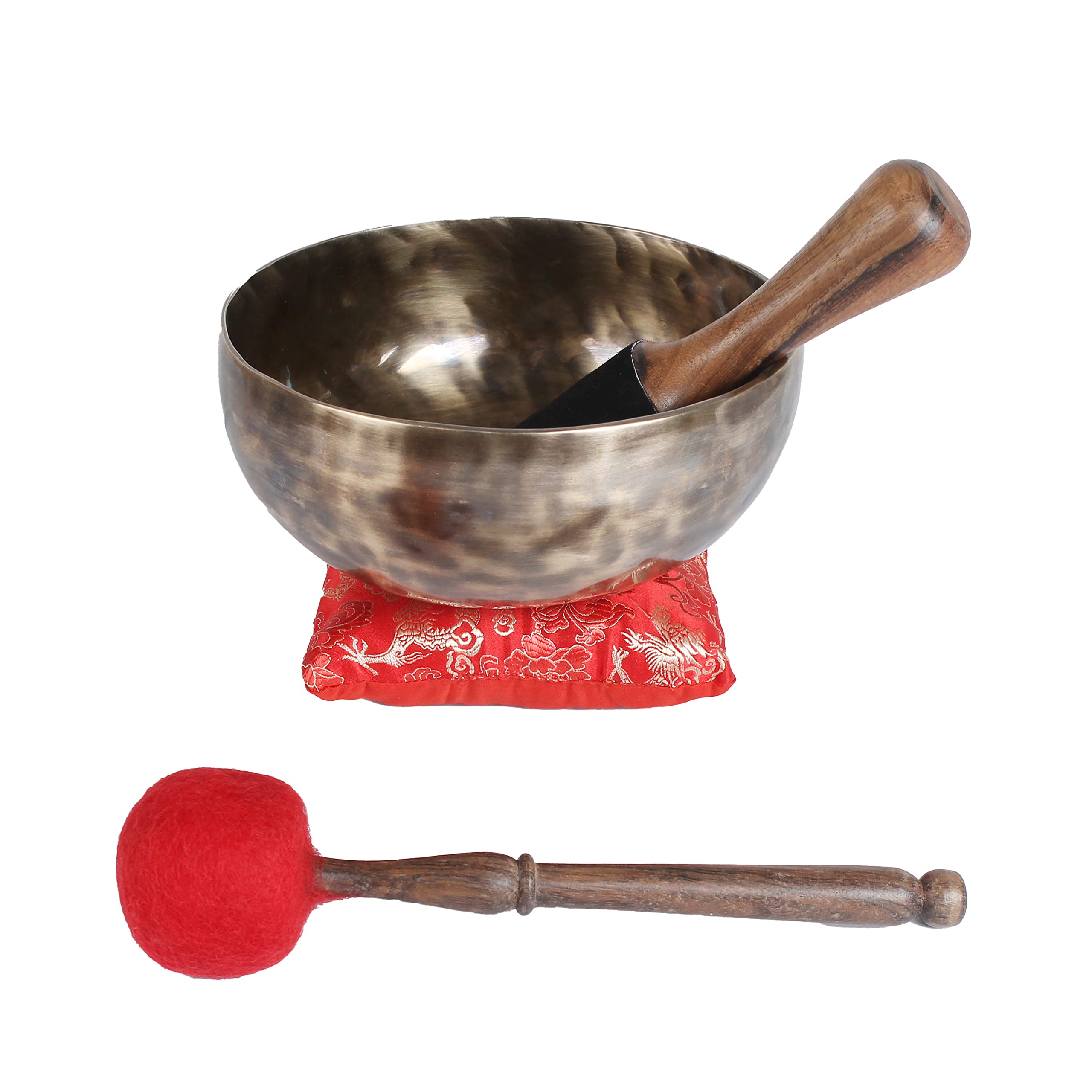 ESK GROUP ESK 7 inch Tibetan Singing Bowl set ,Meditation, zen decor, Spiritual and Body Healing and Energy Cleansing ,Handmade, Comes w/ silk cushions, sticks and Flag