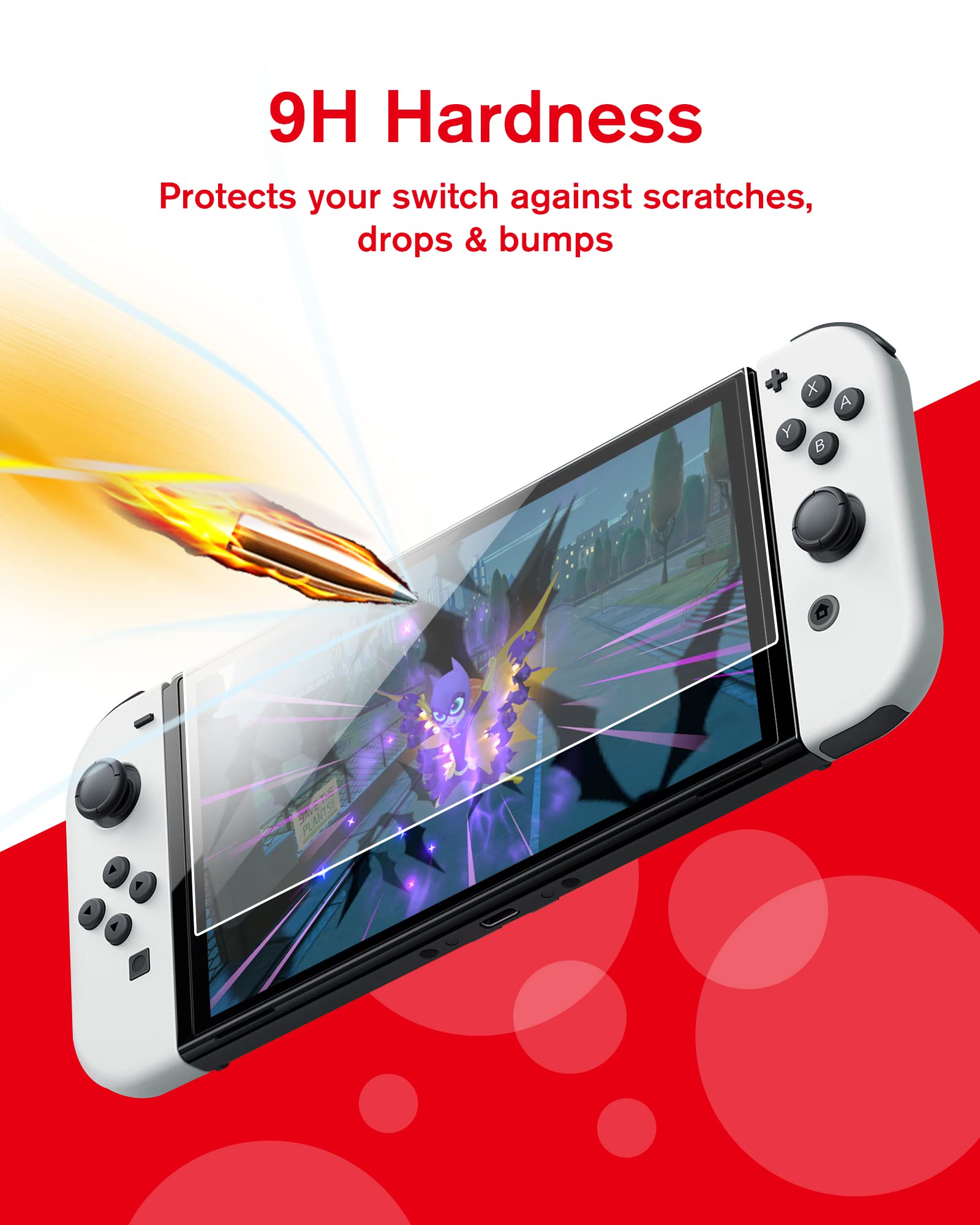 bersem 2 Pack Tempered Glass Screen Protector Compatible with Nintendo Switch OLED 7 inch 2021, Auto Alignment Kit / 9H Hardness/Transparent HD Clear/Anti-Scratch/Bubbles Free/High Response