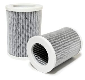 nispira 3-in-1 hepa activated carbon replacement filters for pure enrichment purezone mini portable air purifier (pepersap), 2 packs