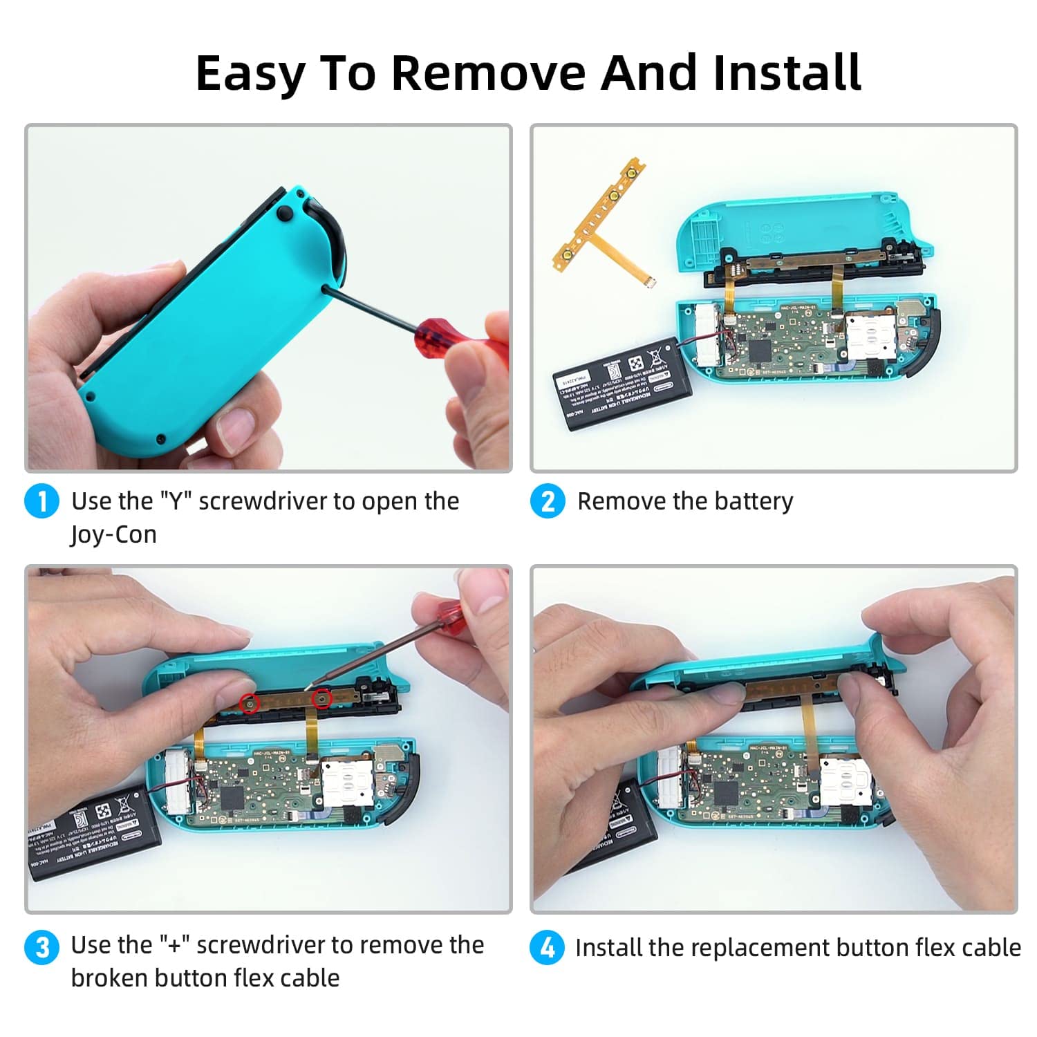 Wigearss SL SR Left Right Button Key Flex Cable Replacement with Y-Screwdriver & +-Screwdriver for NS Switch/Switch OLED Joy-Con Controller