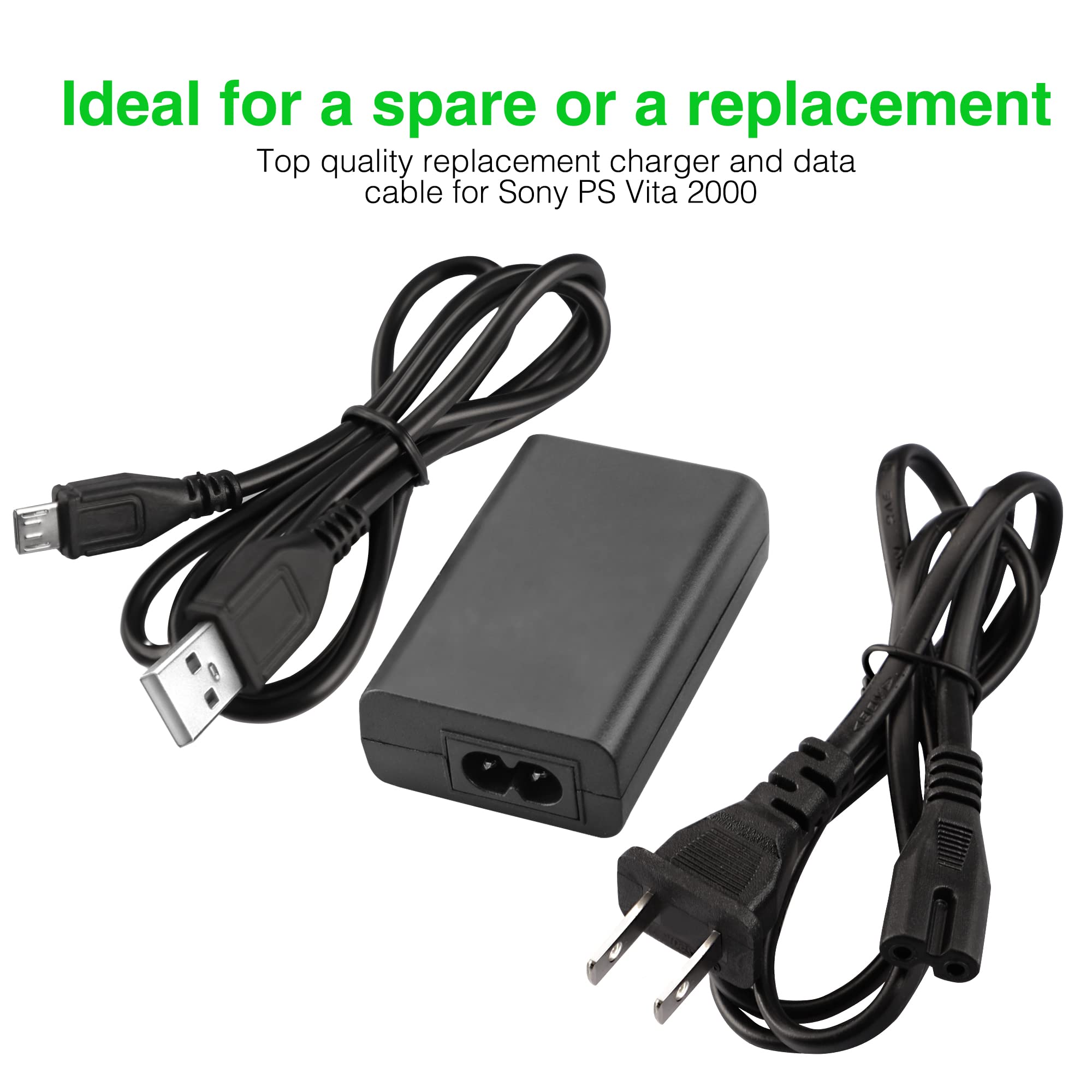 PS Vita Charger, AC Adapter Wall Charger Compatible with Sony PlayStation Vita 2000 (Only Compatible with PSV 2000)