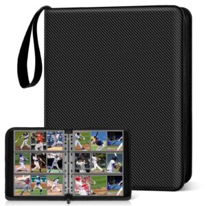 mlikero trading card binder, 9 pocket card binder with sleeves 720 double sided pocket sports card binder, premium card binders compatible with mtg, tcg, baseball cards, and football cards