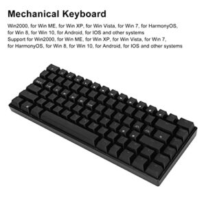 Entatial Mechanical Keyboard, 82 Key RGB 3 Connection Modes, Black Gaming Keyboards with Ergonomic Layout Computer Keyboard for Office 5V DC Support for Win 10, for Android, for iOS (Red Shaft)