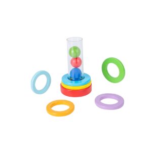 montessori interactive stacking rings and balls for babies 6-12 months - clear tube fun