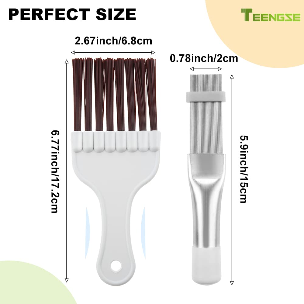 TEENGSE 3PCS Steel Air Conditioner Fin Comb, 3 PCS Air Condenser Evaporator Cleaning Brush, Coil Whisk Brush, Improving Air Conditioning Operation and Enjoying Cool and Warm