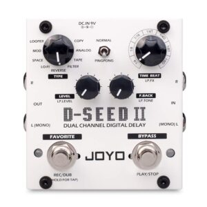 JOYO D-SEED-II Multi Stereo Delay Pedal Bundle with R-14 Atmosphere R Series Reverb Modulation Pedal for Electric Guitar