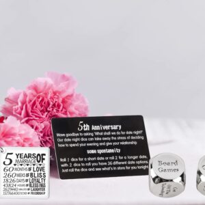 5th Anniversary Dice,5th Wedding Anniversary Dice for Couples,5 Years Anniversary Date Night Dice Gift,5 Years Anniversary for Her,5th Anniversary for Husband,5th Anniversary