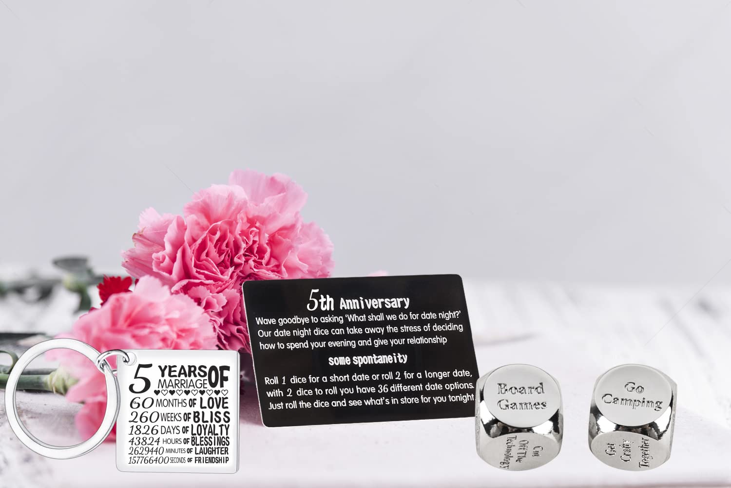 5th Anniversary Dice,5th Wedding Anniversary Dice for Couples,5 Years Anniversary Date Night Dice Gift,5 Years Anniversary for Her,5th Anniversary for Husband,5th Anniversary