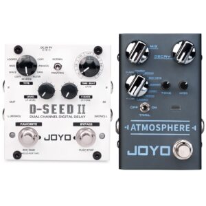 joyo d-seed-ii multi stereo delay pedal bundle with r-14 atmosphere r series reverb modulation pedal for electric guitar