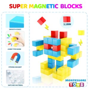 Hiwawind Magnetic Blocks 30pcs, Toddler Toys for Boys and Girls,Large 1.18 Inch Magnet Building Toys,Creative STEM Montessori Sensory Toys, Magnet Toys for Kids Age 3 4 5 6 7 8 Year Old