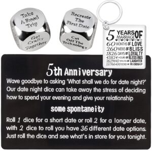 5th Anniversary Dice,5th Wedding Anniversary Dice for Couples,5 Years Anniversary Date Night Dice Gift,5 Years Anniversary for Her,5th Anniversary for Husband,5th Anniversary