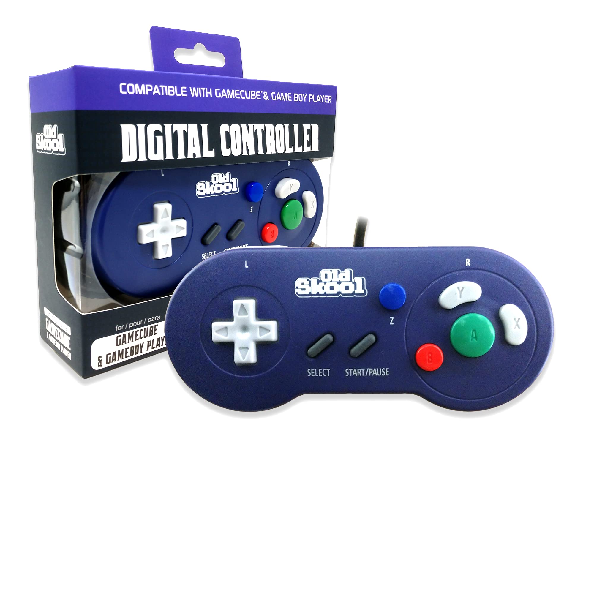 Old Skool DIGITAL Controller Compatible With Gamecube & Gameboy Player - Purple