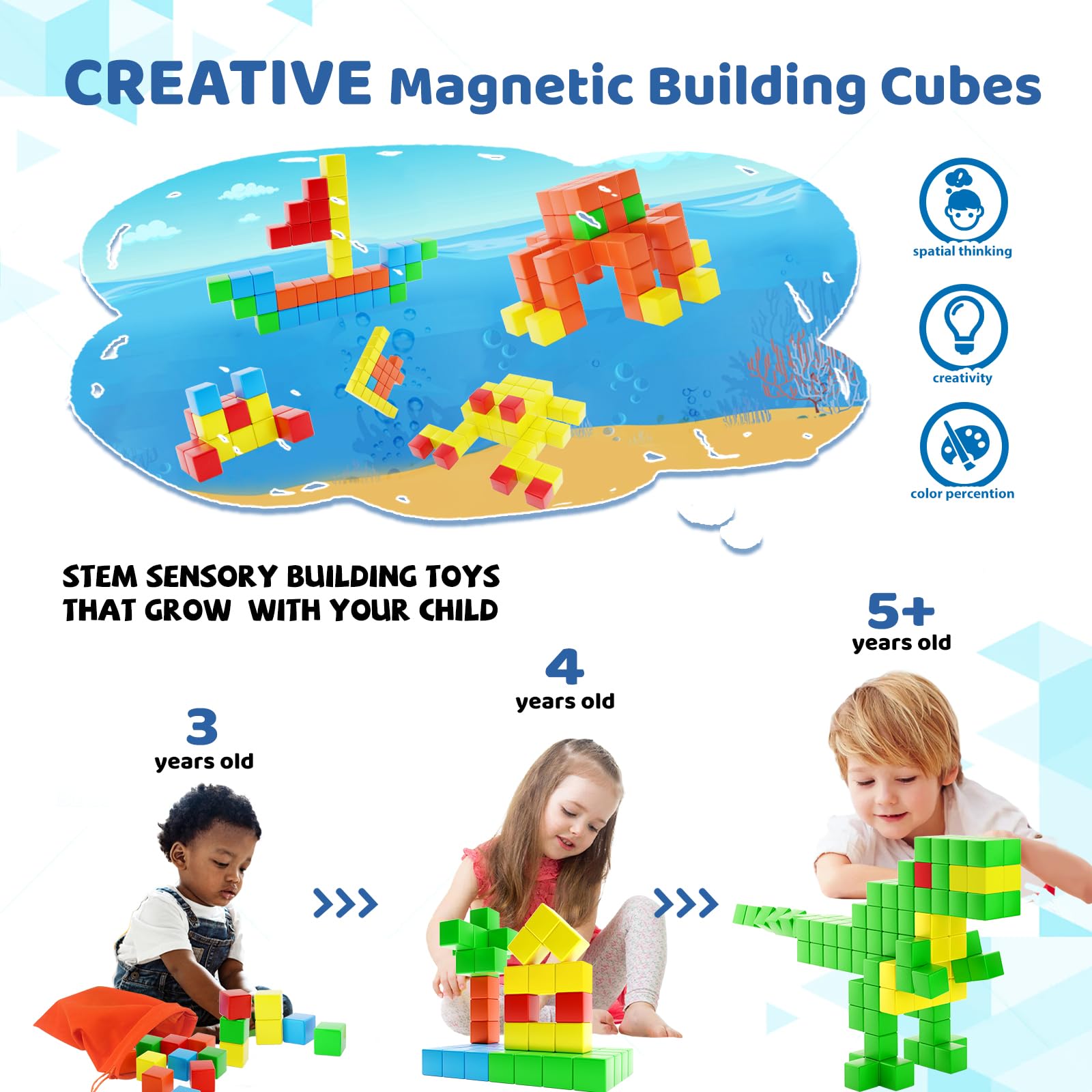 Hiwawind Magnetic Blocks 30pcs, Toddler Toys for Boys and Girls,Large 1.18 Inch Magnet Building Toys,Creative STEM Montessori Sensory Toys, Magnet Toys for Kids Age 3 4 5 6 7 8 Year Old