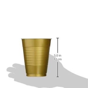 Amscan Plastic Cups Big Party Pack , 18 oz. 50ct., Gold (Pack of 2)