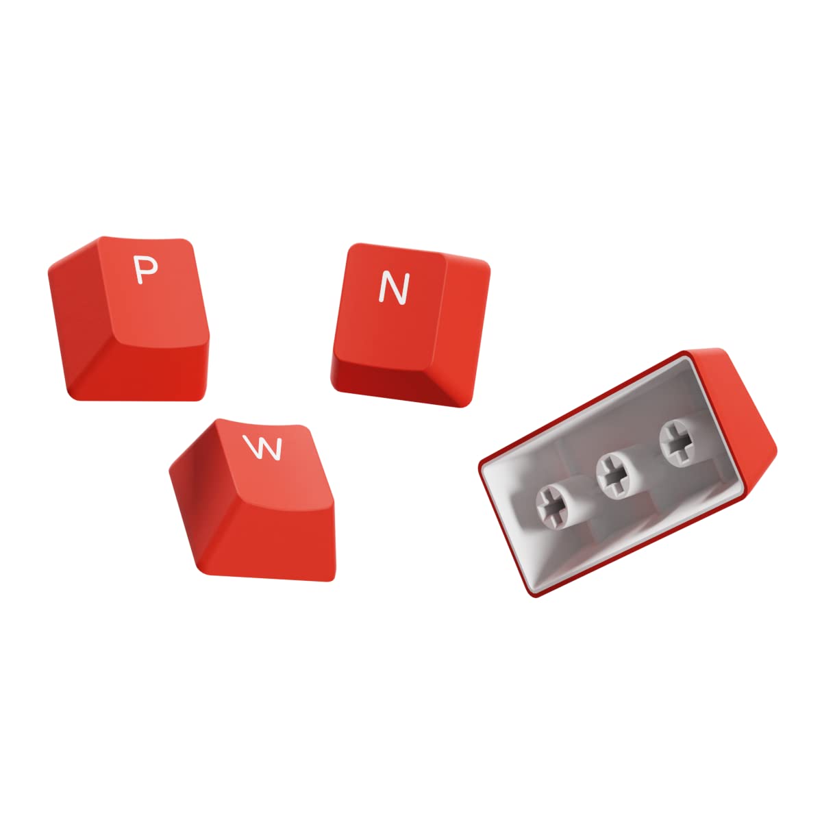 PWNAGE Full PBT Gaming Keycap Set - Double Shot PBT Shine Through Full Keyboard Keycaps (Red)