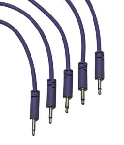 luigis modular supply spaghetti eurorack patch cables - package of 5 purple cables, 24 (60 cm)