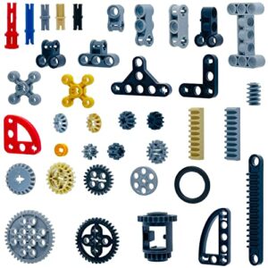 TACYILLU 145 Pcs Building Blocks Parts Gear and Axle Set Connectors Wheels Liftarm Pins Accessories Brick Sets Toys Tight Fit with Major Brands…