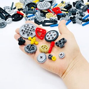 TACYILLU 145 Pcs Building Blocks Parts Gear and Axle Set Connectors Wheels Liftarm Pins Accessories Brick Sets Toys Tight Fit with Major Brands…