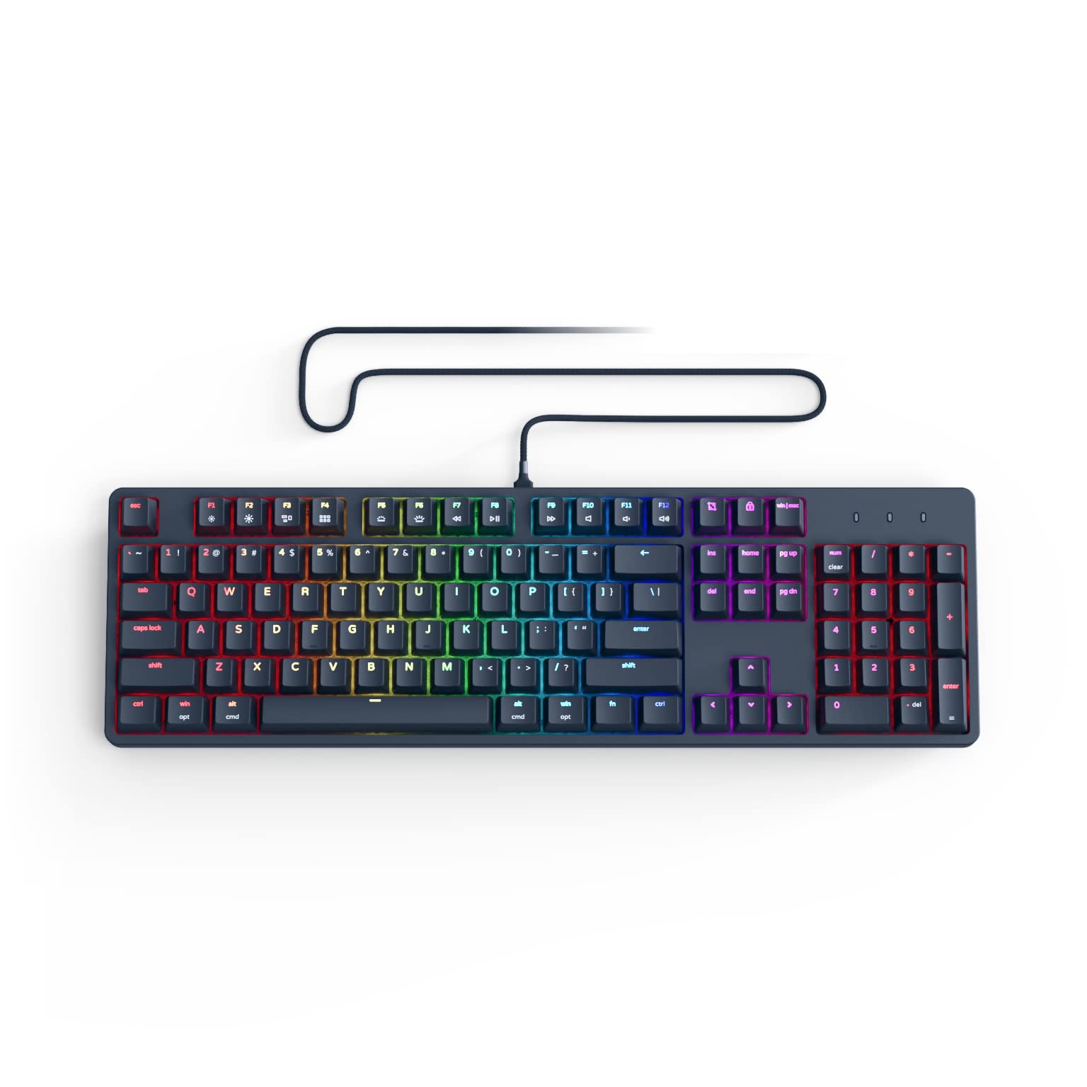 PWNAGE Full PBT Gaming Keycap Set - Double Shot PBT Shine Through Full Keyboard Keycaps (Red)