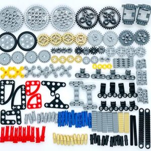 TACYILLU 145 Pcs Building Blocks Parts Gear and Axle Set Connectors Wheels Liftarm Pins Accessories Brick Sets Toys Tight Fit with Major Brands…