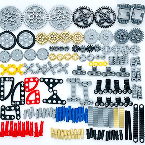 TACYILLU 145 Pcs Building Blocks Parts Gear and Axle Set Connectors Wheels Liftarm Pins Accessories Brick Sets Toys Tight Fit with Major Brands…