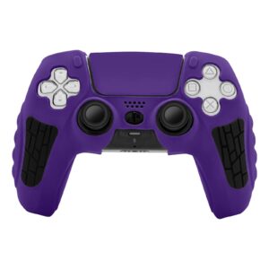 ps5 controller skin anti-sweat, anti-slip,and dustproof ps5 silicone controller case ps5 controller accessories for playstation 5 controller skin(purple)