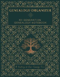 12 generations genealogy organizer notebook: a history of family tree with nice pedigree chart and details sheets (genealogy workbook, forefathers of family organizer) for all families