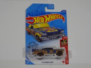 hot wheels - '57 plymouth fury - hw flames 2/10 [blue] - #168/250