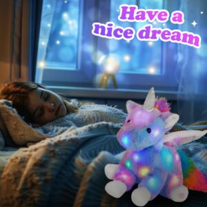 CozyWorld 16.5" Unicorn Light up Unicorn Stuffed Animal Glowing Soft Plush Toys Decor Birthday Christmas Children's Day Gifts for Toddlers Boys Girls Kids