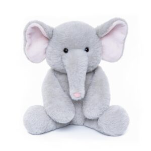 weigedu elephant teddy bear stuffed animals plush elephant toys with pink ears nose for girls boys kids babies shower bedtime gifts, 15.7"