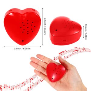 Civaner 4 Pack 60 Seconds Voice Recorder for Stuffed Animal Heart Red Push Button Heart Shaped Sound Recorder Recordable Device for Toy Plush Bear Doll Voice Message Recording