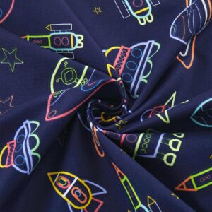 1500 Supreme Kids Bed Sheet Collection - Fun Colorful and Comfortable Boys and Girls Toddler Sheet Sets - Deep Pocket Wrinkle Free Soft and Cozy Bedding - Twin, Neon Spaceships