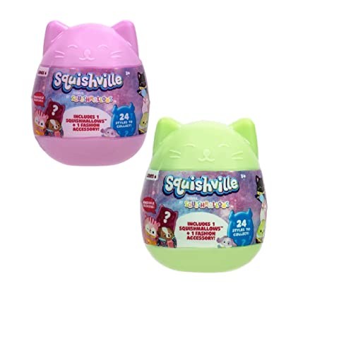 Squishmallows Squishville Series 6 - Assorted 2 Pack - Mini Plush & Accessories - Official Kellytoy - Styles May Vary - Great Easter Gift for Kids