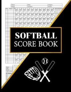 softball scorebook: 120 page softball score keeping book large print 8.5 x 11" , softball score sheets, softball score cards