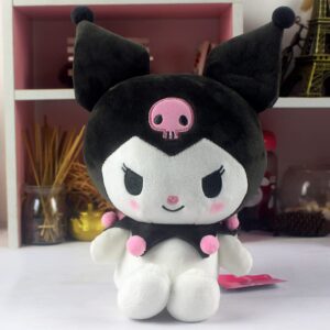 EVESKY Kawaii Plush Toys Lovely Cartoon Dolls Soft Stuffed Doll for Fans Kids Girls 10in (Black)